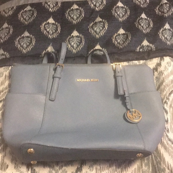 Michael Kors | Bags | Light Blue Michael Kors Leather Tote | Poshmark